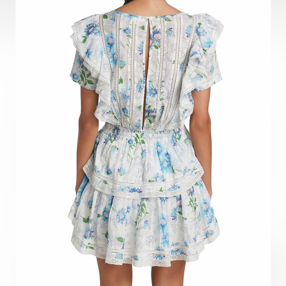 LoveShackFancy | Dresses | Nwt Loveshackfancy Blue Floral Ruffle Lace ...
